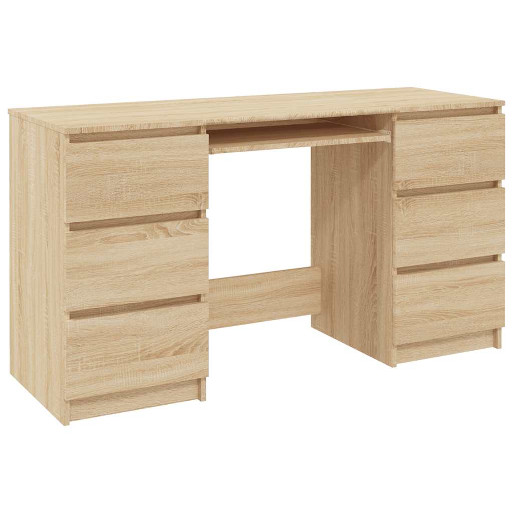 Olcsó vidaXL sonoma-tölgy szerelt fa íróasztal 140 x 50 x 77 cm | vidaXL.hu
